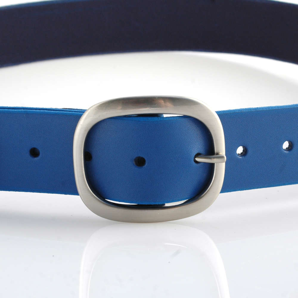Ceinture - Ceinturon en cuir bleu "Léa" - Ma-ceinture.com